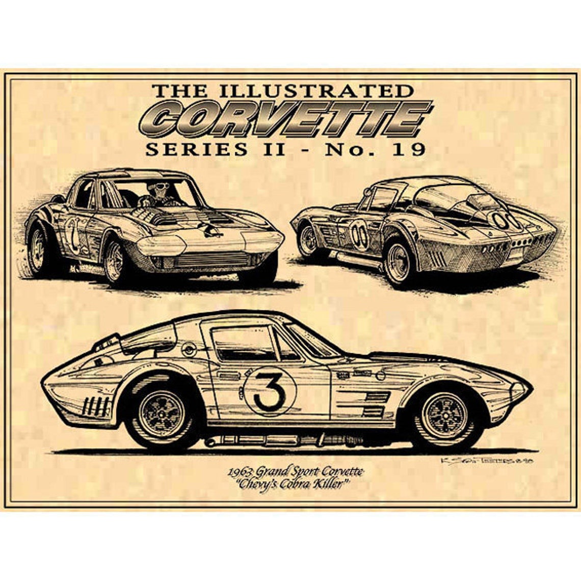 1963 C2 Grand Sport Corvette ICS II Art Print,63 C2 Corvette, Grand ...