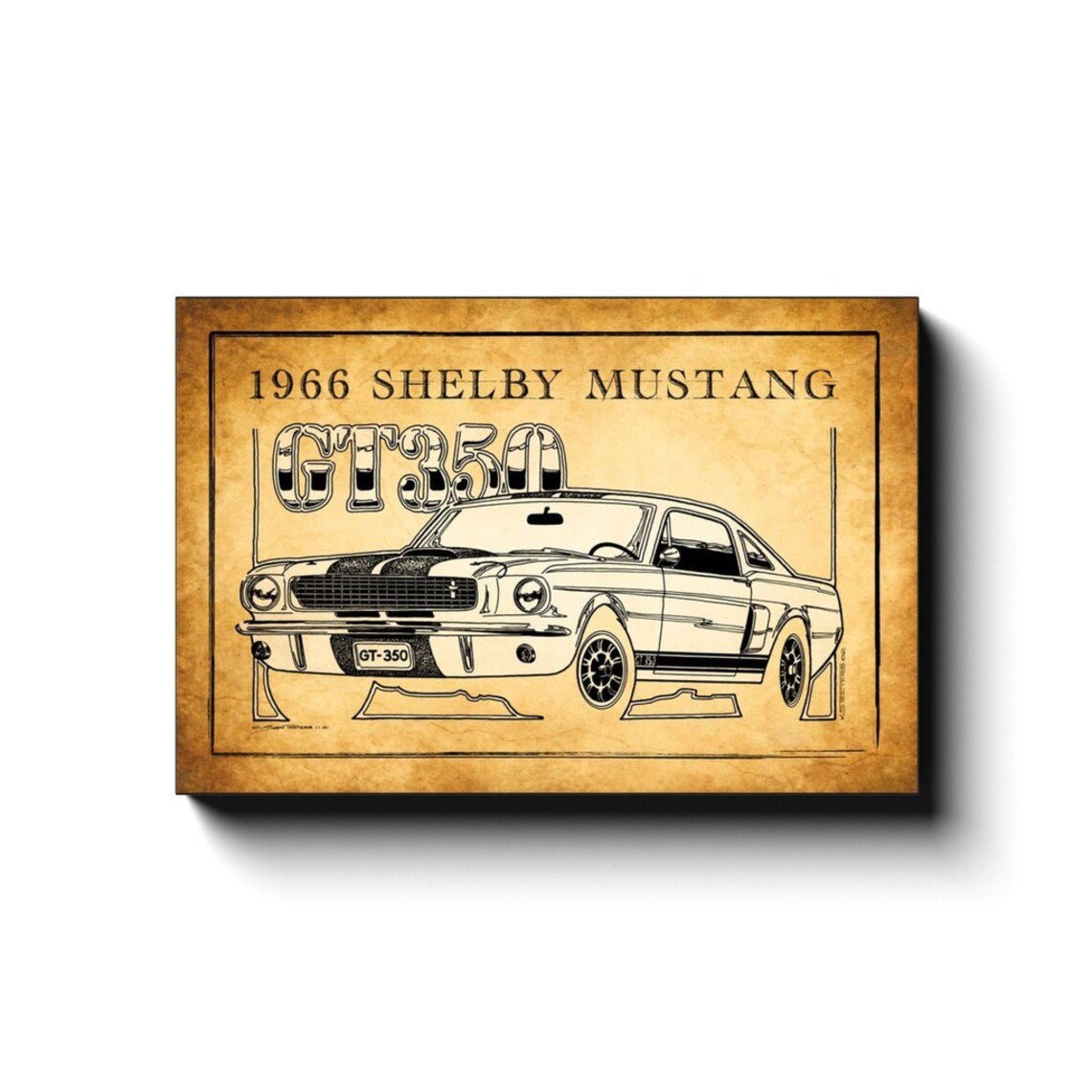 1966 Shelby GT350 Mustang Canvas Wrap Art Print 12x18 16x24 - Etsy