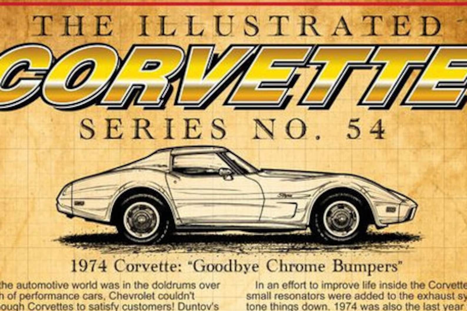 1974 C3 Corvette Art Print 12x18 16x24 Classic Corvette | Etsy