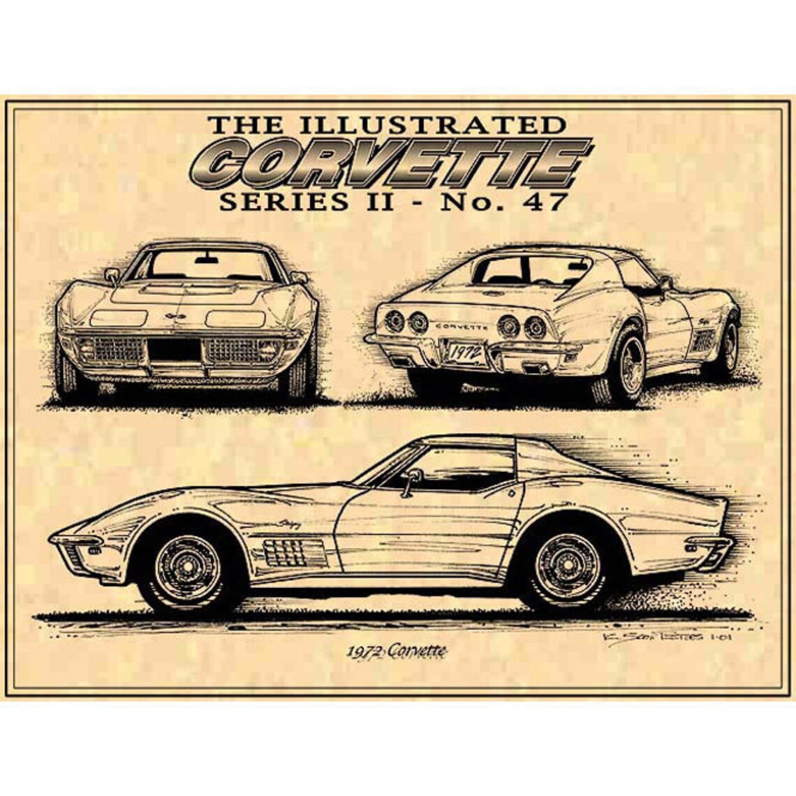 1972 Corvette C3 Car Art Print72 Production Corvetteman Cave - Etsy