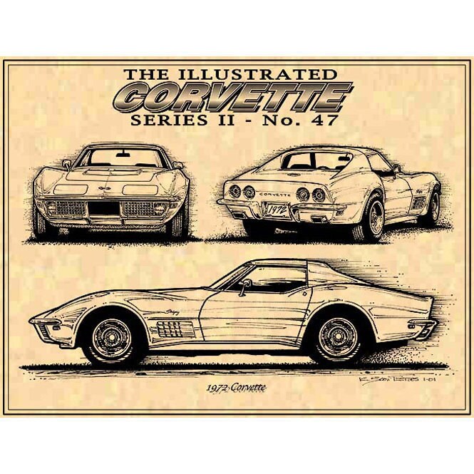 1972 Corvette C3 Car Art Print72 Production Corvetteman Cave - Etsy