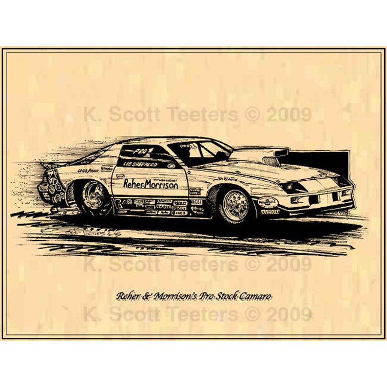 Reher & Morrison's 1987 Pro Stock, Chevrolet Beretta Racer Car Art ...