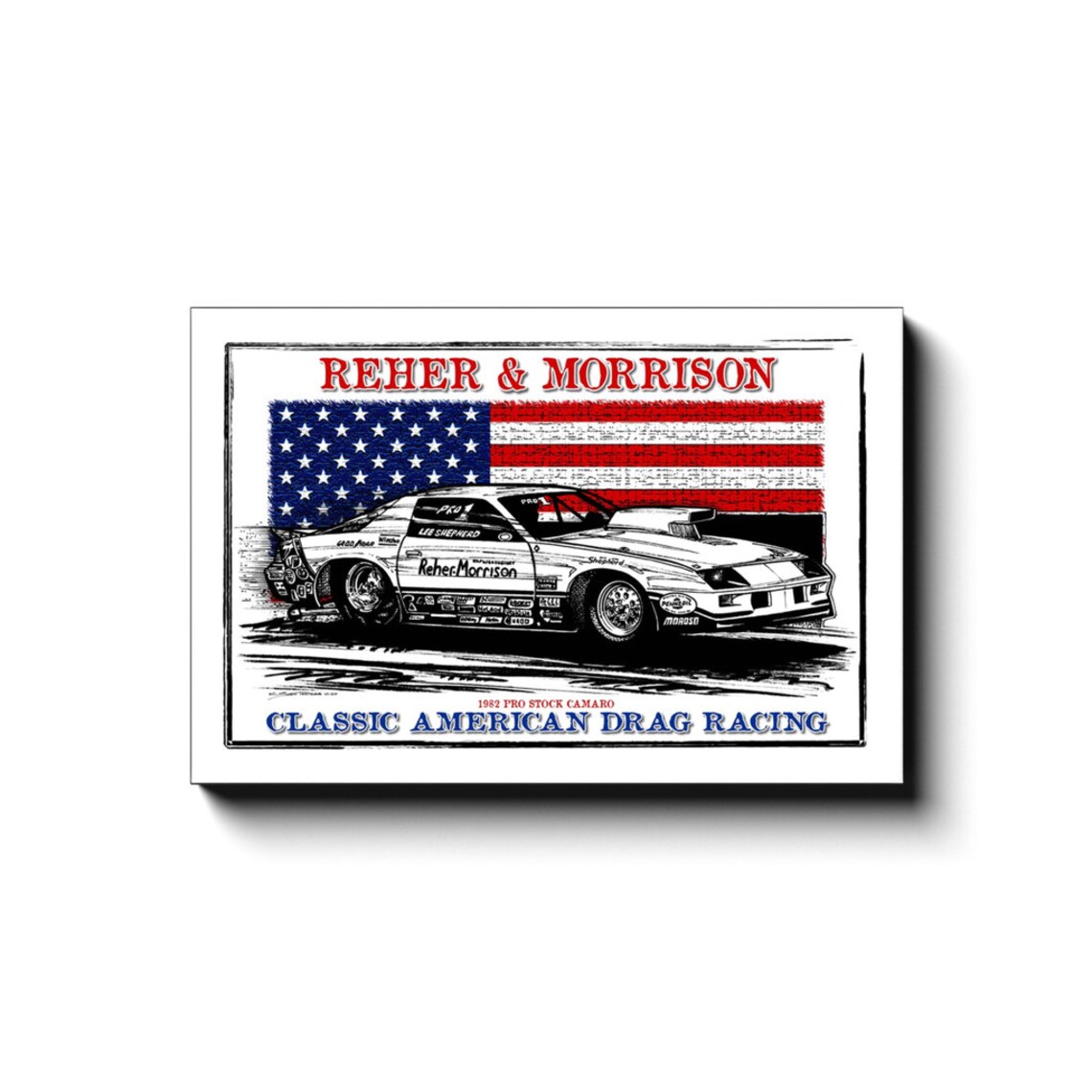 Reher & Morrison Canvas Wrap, 1982 Pro Stock Camaro Drag Racing ...