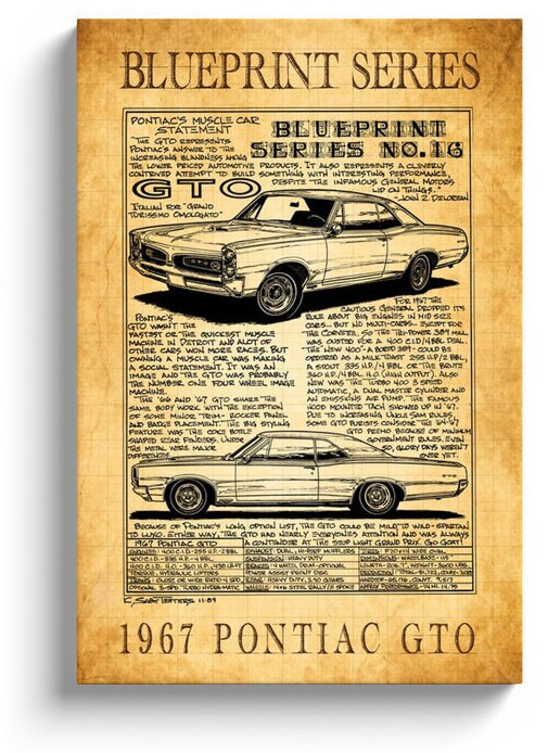 1967 Pontiac GTO Muscle Car Canvas Wrap Art Print GTO Muscle - Etsy