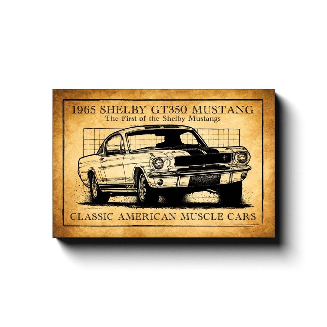 1965 Shelby GT350 Canvas Wrap Art Print, Shelby Mustang, Size 12x18 ...