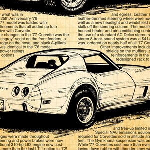 1977 Corvette Stingray Art Print ,12x18, 16x24, Classic Corvette Décor ...