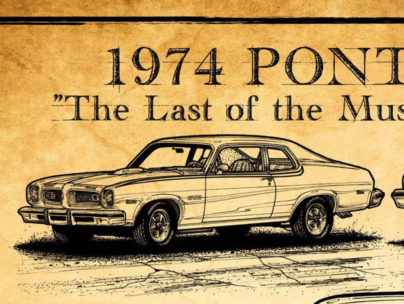 1974 Pontiac GTO Canvas Wrap Art Print 12x18 16x24 Classic - Etsy