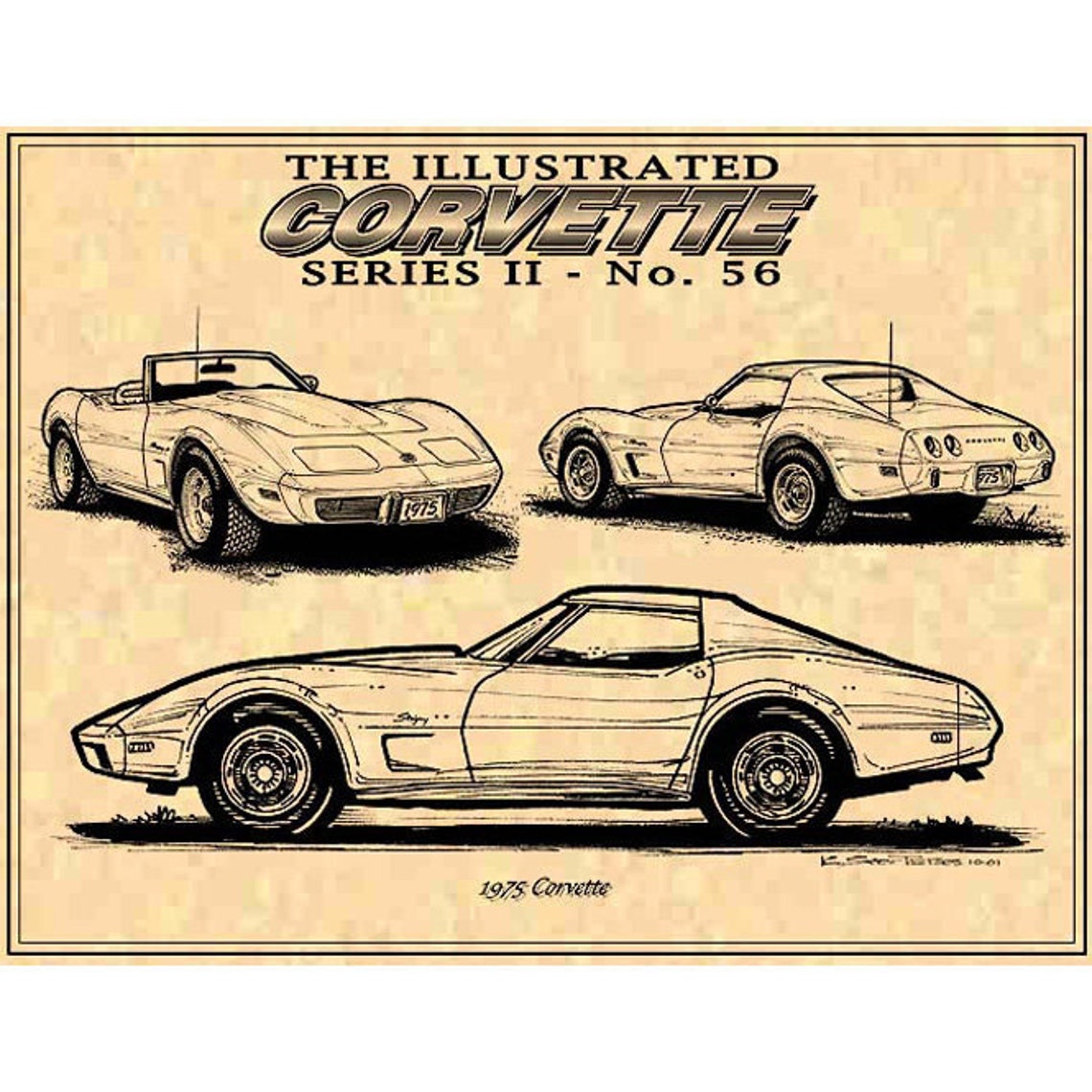 1975 Corvette C3 Car Art Print75 Production Corvette75 - Etsy