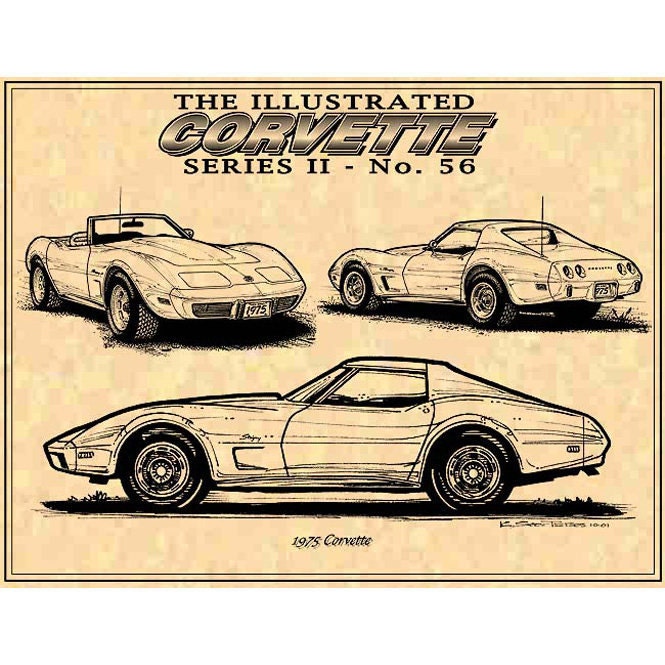 1975 Corvette C3 Car Art Print75 Production Corvette75 - Etsy