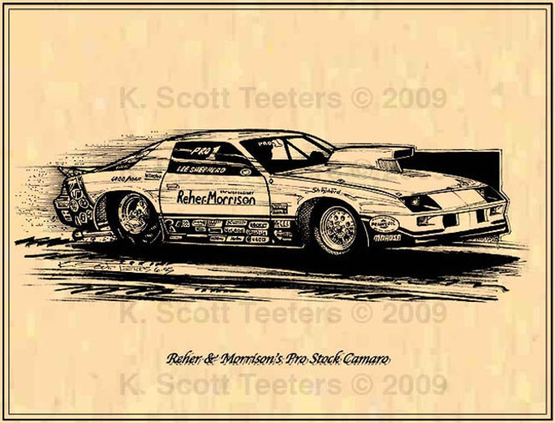 Reher & Morrison's 1987 Pro Stock, Chevrolet Beretta Racer Car Art ...