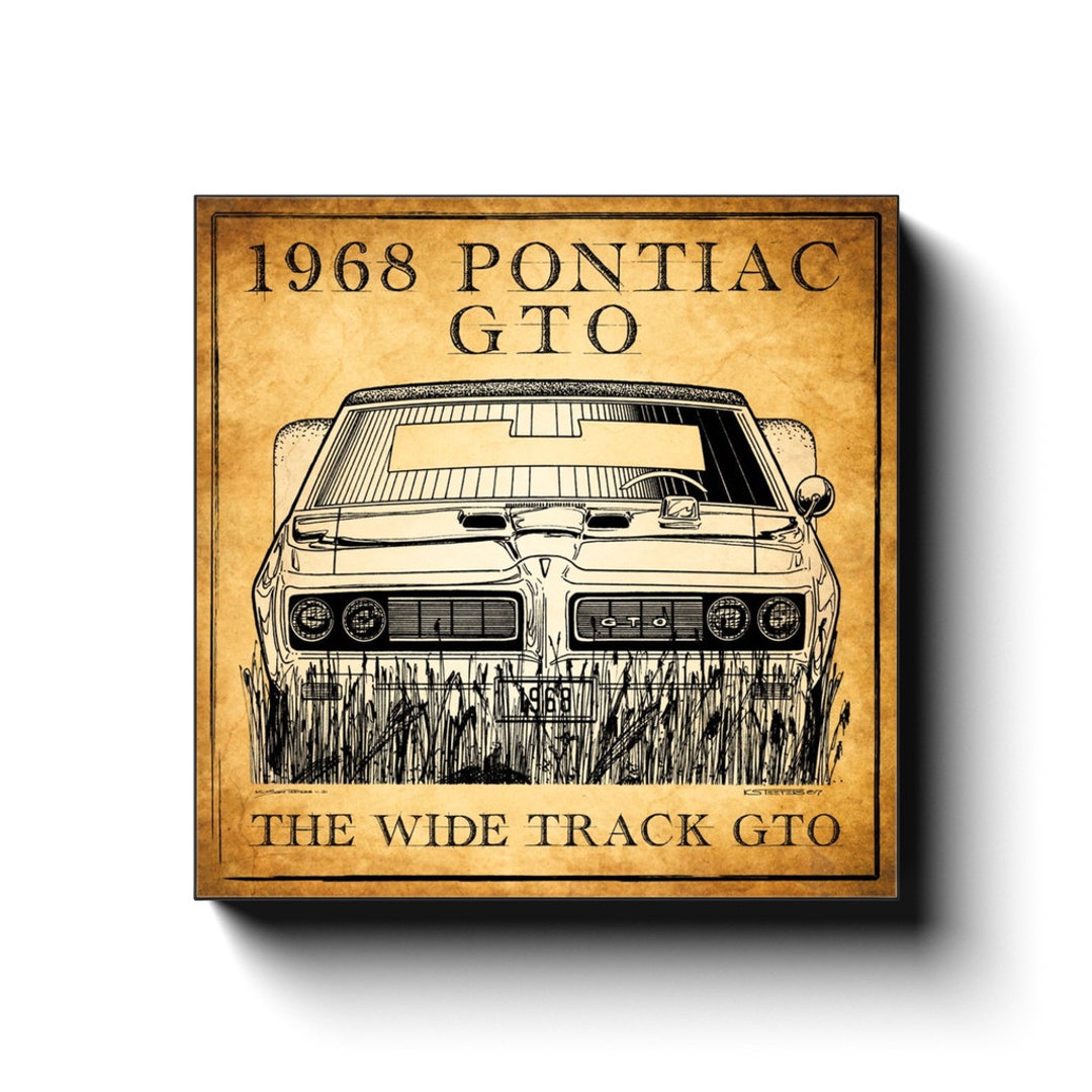 1968 Pontiac GTO Wide Track Canvas Wrap Art Print, 12x18, 16x14 Classic ...