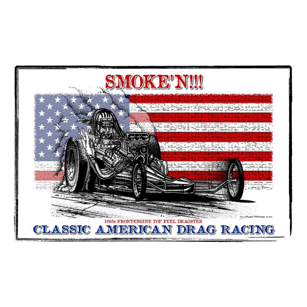 1960s Dragster Canvas Poster Front Engine Top Fuel Art 12x18 - Etsy