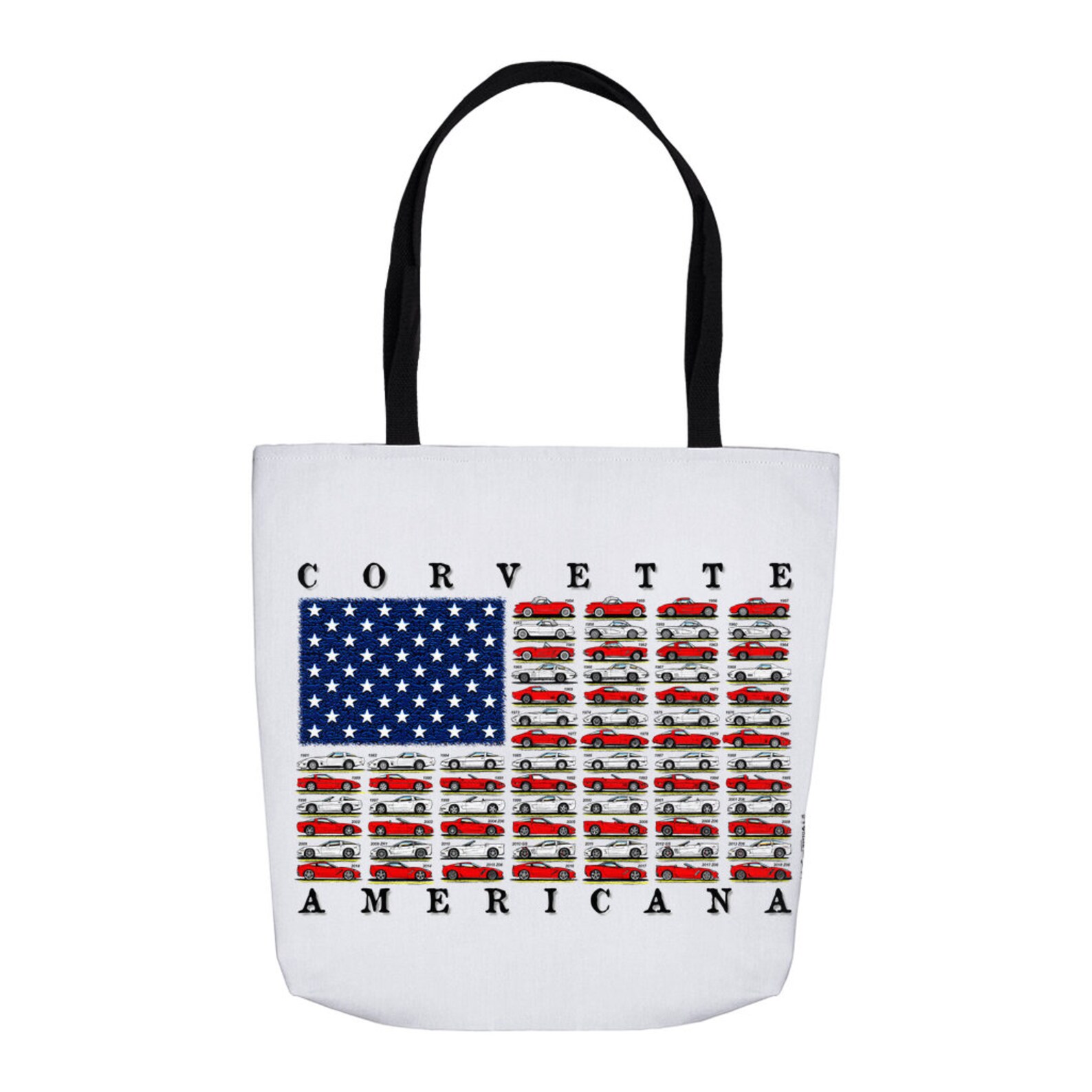 Corvette Lovers Tote Bag Gift, Corvette Americana Bag, Corvettes Flag ...