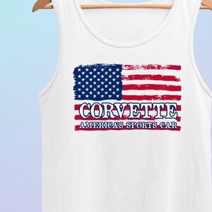 Corvette Tank Top, Corvette American Flag Tank, 4 Colors, Sizes Sm to ...