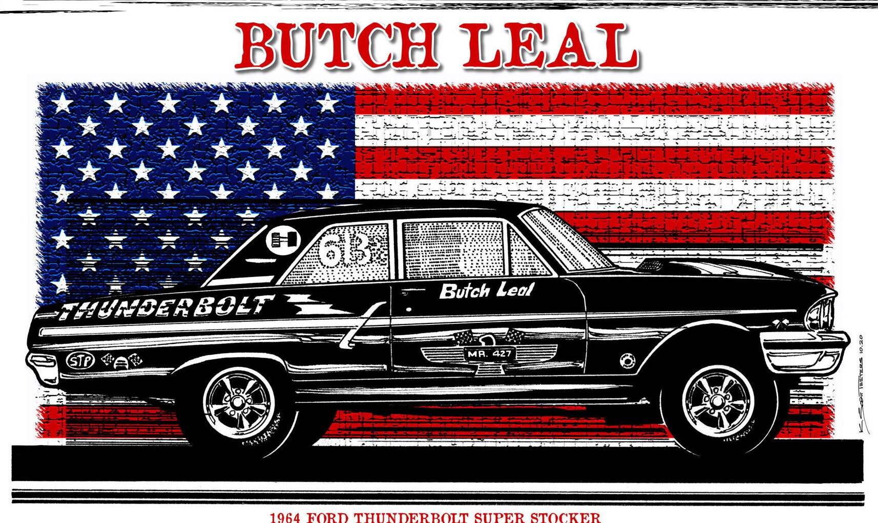 Butch Leal Canvas Poster 1964 Ford Thunderbolt Super Stocker - Etsy
