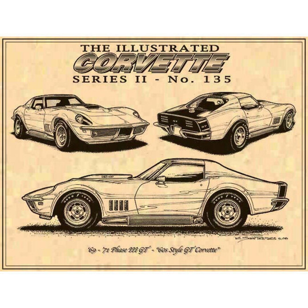 1969-71 Baldwin Motion Phase III GT Corvette C3 Car Print,69-71 Baldwin ...
