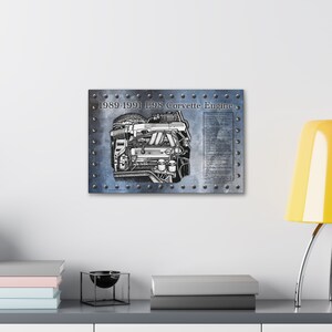 1989 - 1991 L98 Corvette Engine and Specs Art on Canvas Wrap, C4 ...