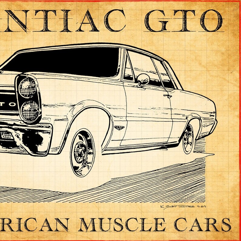 1965 Pontiac GTO Wide Track Canvas Poster Art Print 12x18 - Etsy