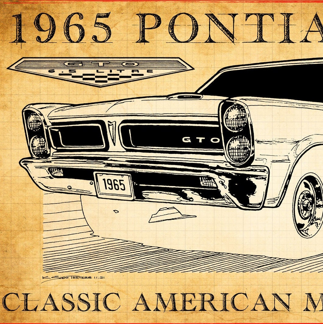1965 Pontiac GTO Wide Track Canvas Wrap Art Print 12x18 - Etsy