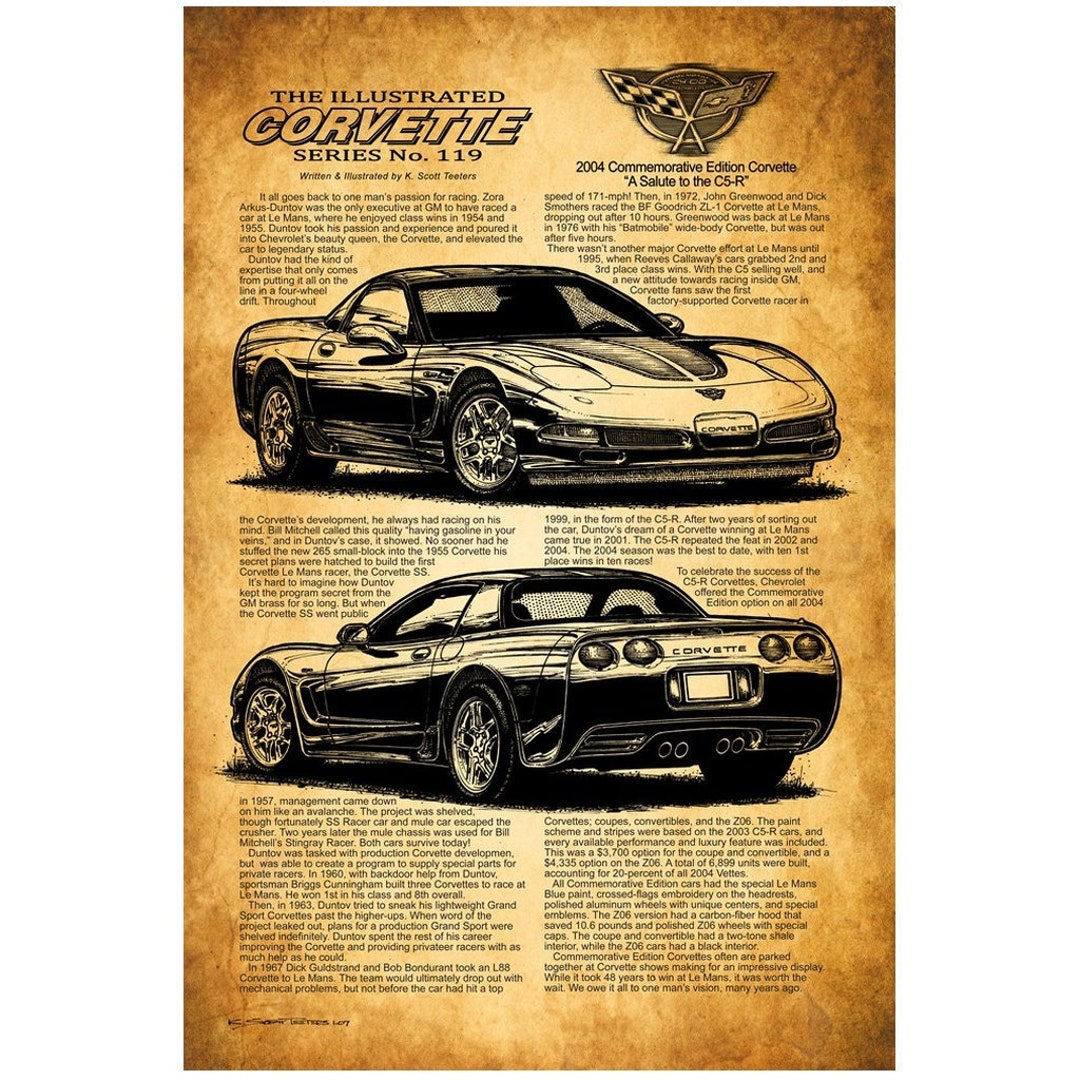 2004 Commemorative Edition Z06 Corvette Canvas Poster, 12x18 or 16x24 ...