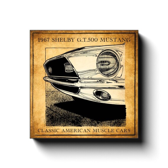 1967 Shelby GT500 Mustang Canvas Wrap Print 12x12 16x16 | Etsy