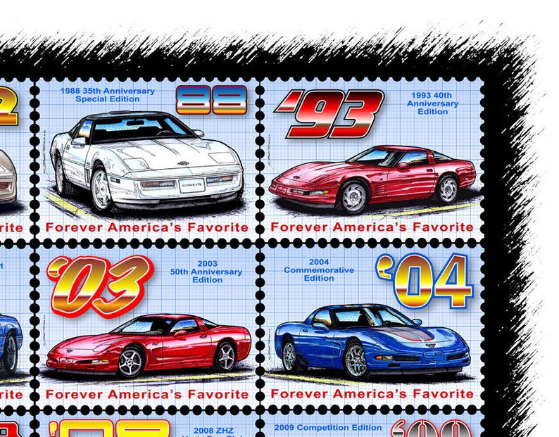 1978-2013 Special Edition Corvettes Canvas Poster 12x18 - Etsy