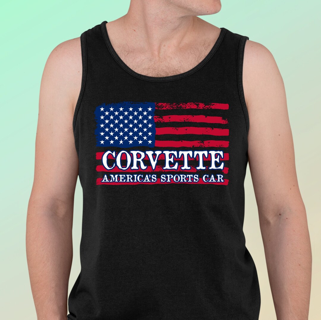 Corvette Tank Top, Corvette American Flag Tank, 4 Colors, Sizes Sm to ...