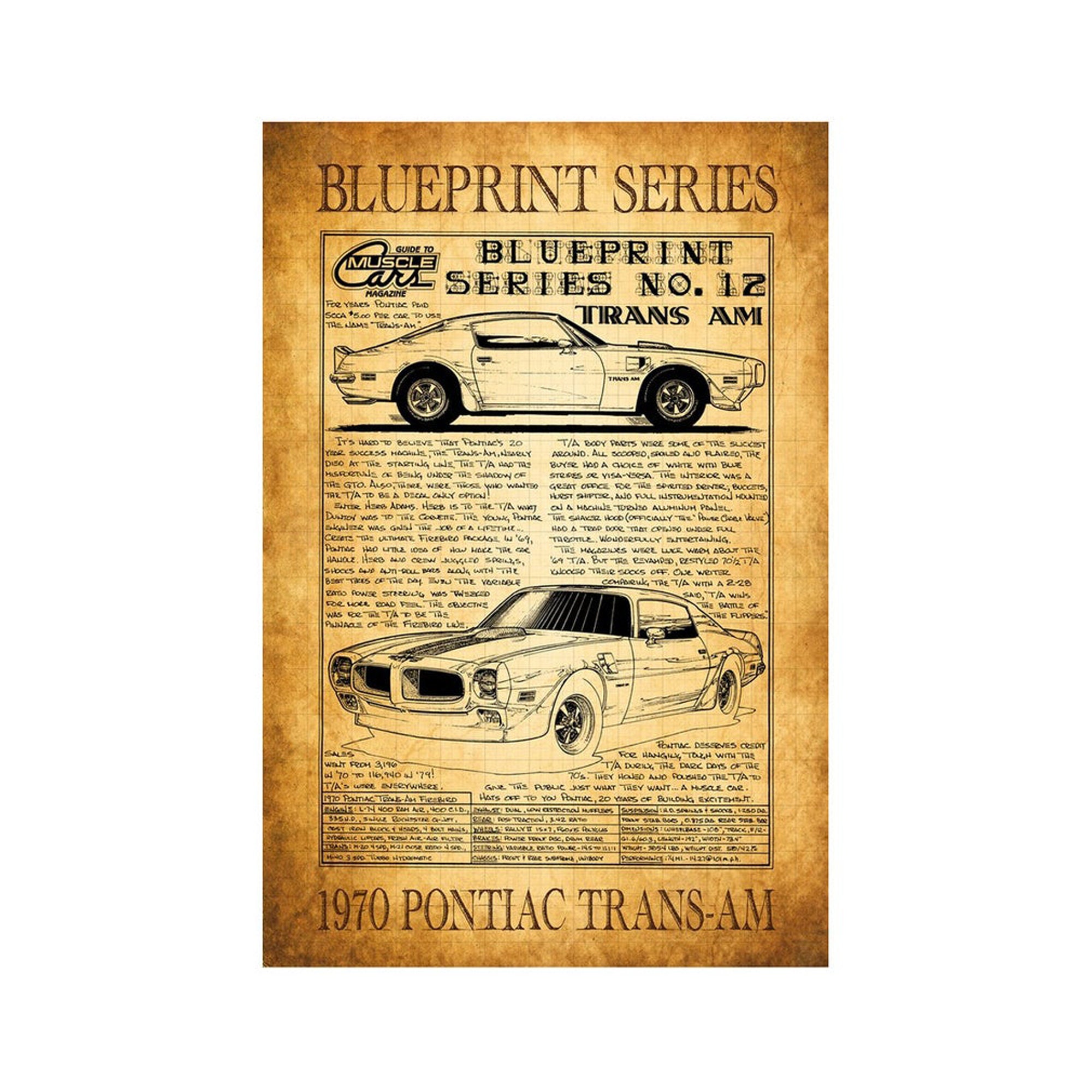 1970 Trans-am Firebird Canvas Poster Art Print Pontiac Muscle - Etsy
