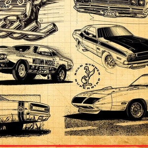 MOPAR MUSCLE Classic Dodge & Plymouth Muscle Cars Poster Art Print ...