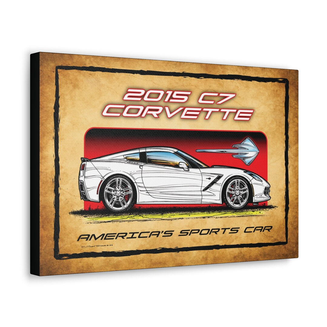 2015 C7 Corvette Coupe Art, C7 2015 Corvette Lover Coupe Wall Decor ...