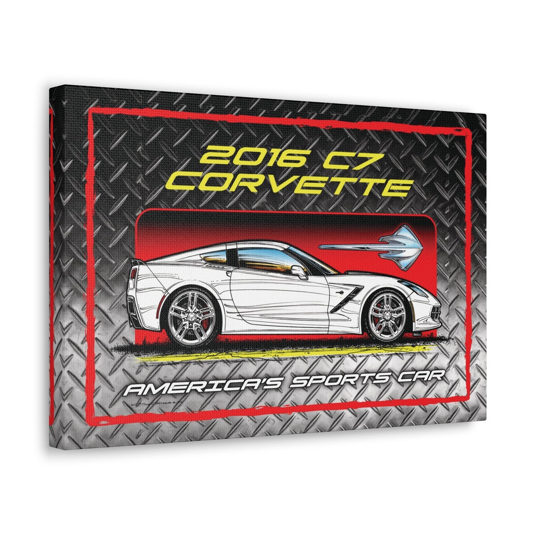2016 C7 Corvette Coupe Art, 2016 C7 Corvette Lover Coupe Wall Décor ...