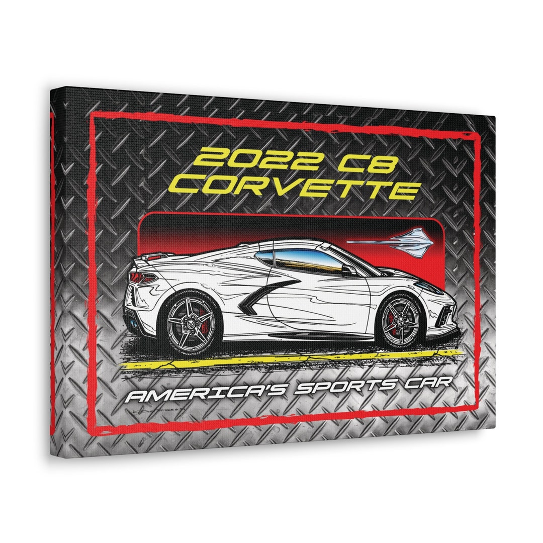 2022 C8 Corvette Coupe Art, 2022 C8 Corvette Lover Coupe Wall Decor ...