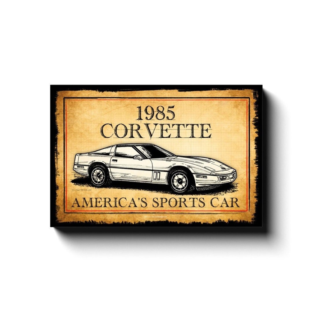 1985 C4 Corvette Canvas Wrap Art Print ,12x18, 16x24 Classic C4 ...