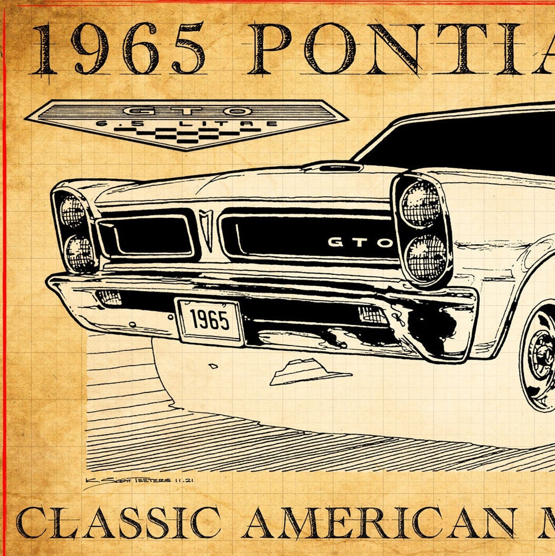 1965 Pontiac GTO Wide Track Canvas Poster Art Print 12x18 - Etsy
