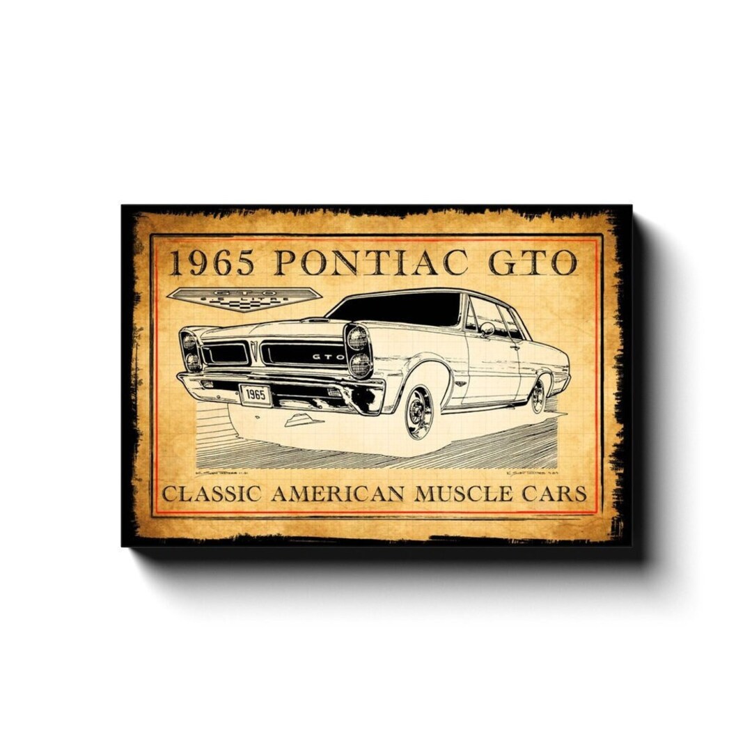1965 Pontiac GTO Wide Track Canvas Wrap Art Print, 12x18, 16x24 Muscle ...