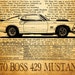 1970 BOSS 429 Mustang Canvas Poster Art Print Mustang Muscle - Etsy