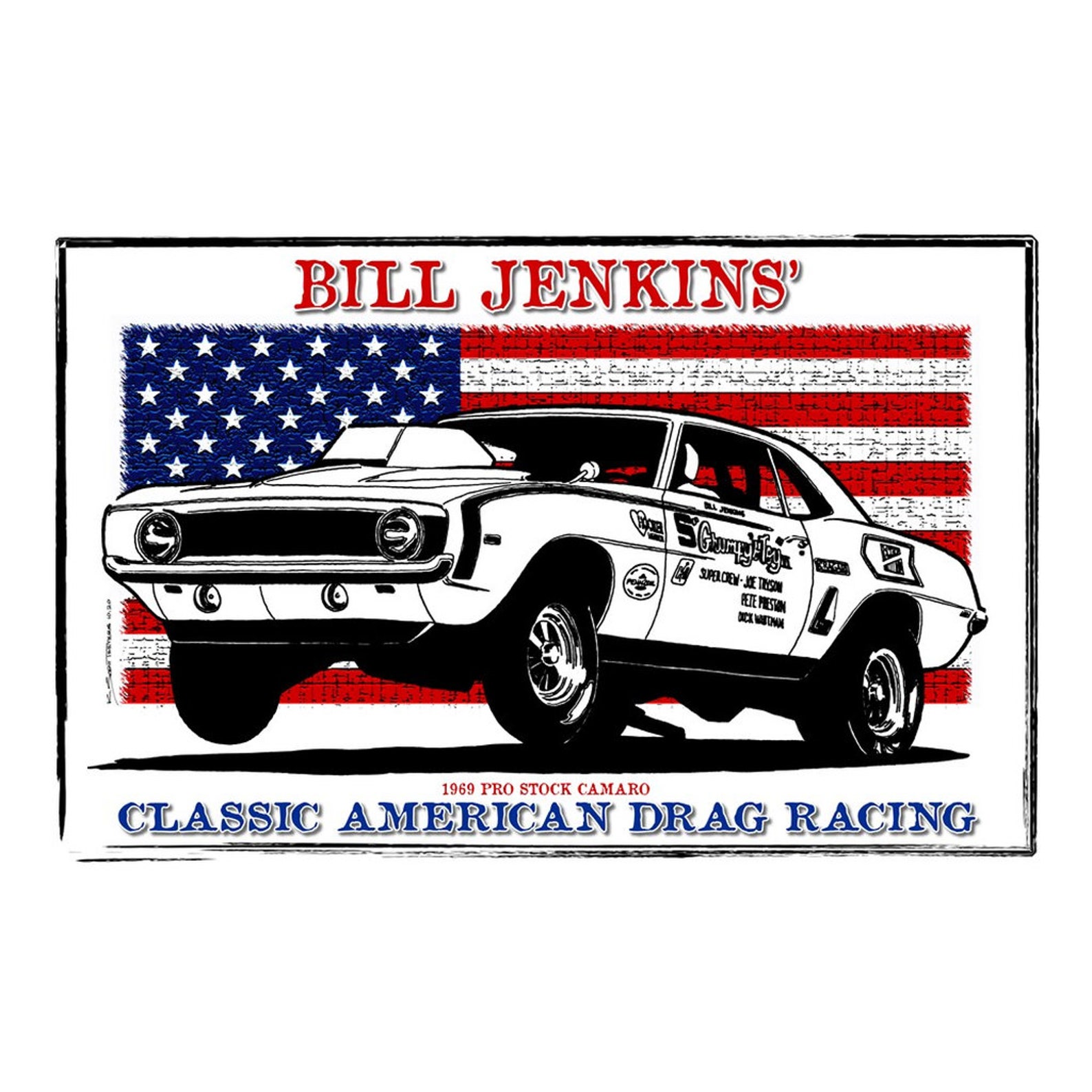 Bill Grumpy Jenkins 1969 Pro Stock Camaro Drag Racer Canvas Poster ...