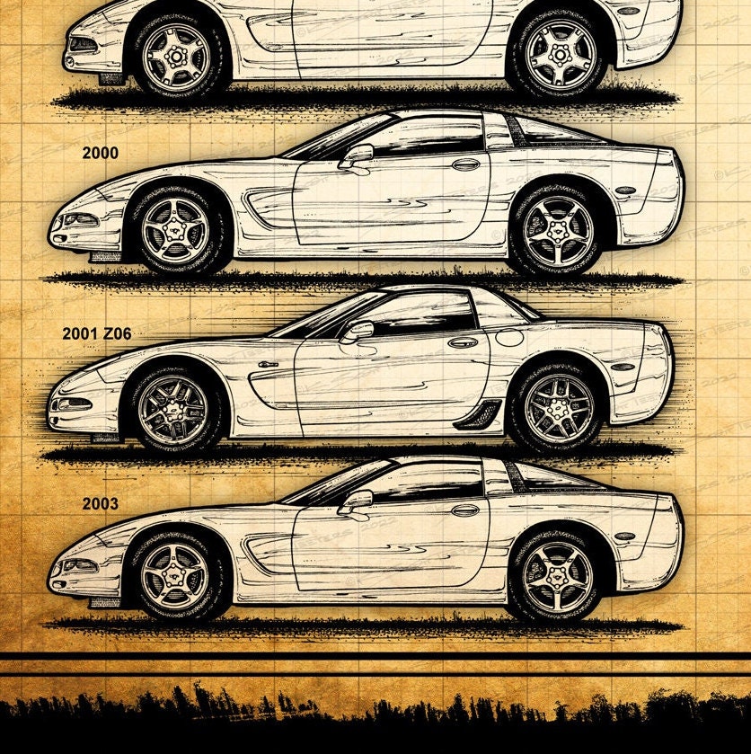 Instant Download C5 Corvette Print, 1997 to 2004 Corvettes, Corvette ...
