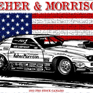 Reher & Morrison Canvas Wrap, 1982 Pro Stock Camaro Drag Racing ...