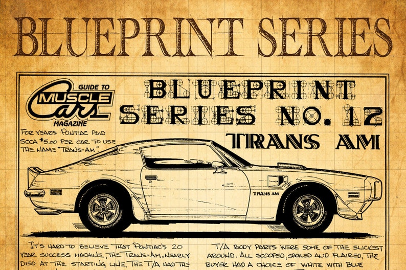 1970 Trans-am Firebird Canvas Poster Art Print, Pontiac Muscle Car ...