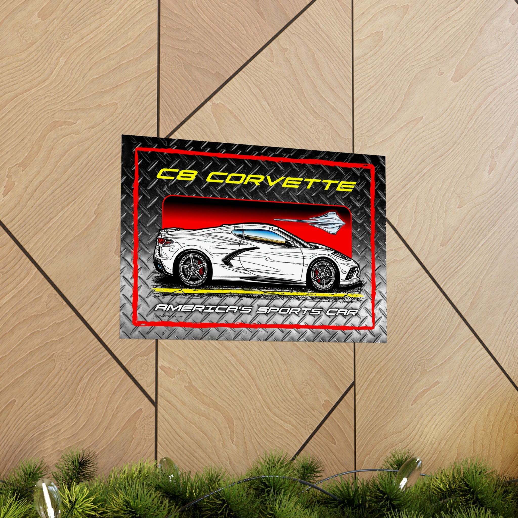 C8 Corvette Lover Matte Poster, C8 Generation Corvette Art Poster ...