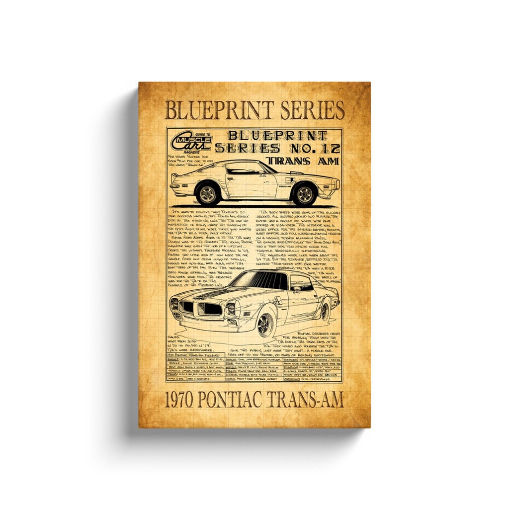 1970 Trans-am Firebird Canvas Wrap Art Print Pontiac Muscle - Etsy