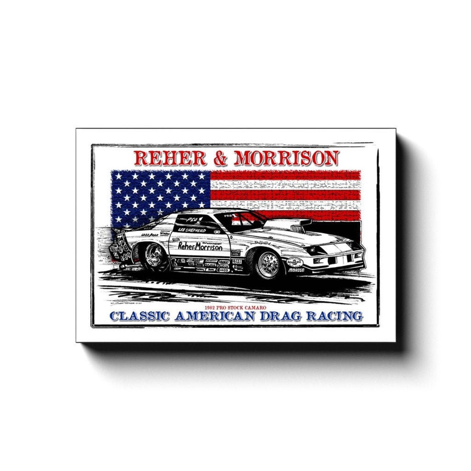 Reher & Morrison Canvas Wrap, 1982 Pro Stock Camaro Drag Racing ...