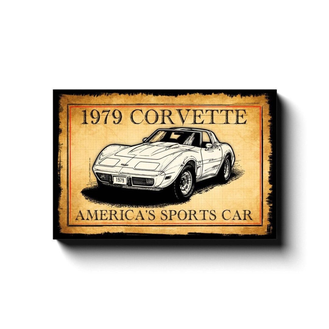 1979 Corvette Canvas Wrap Art Print 12x18, 16x24 Classic C3 350 ...