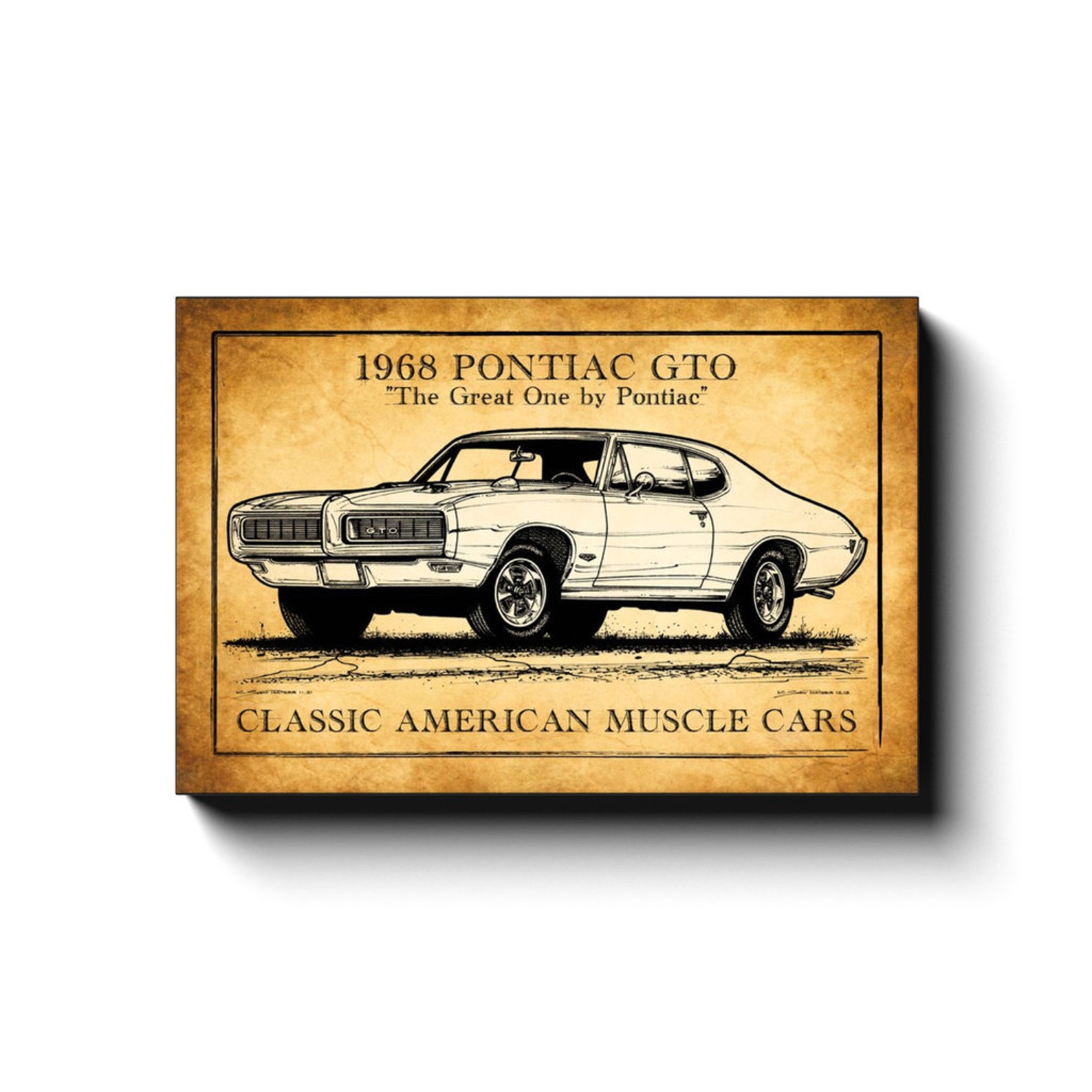 1968 Pontiac GTO the Great One Canvas Wrap Art Print 12x18 - Etsy