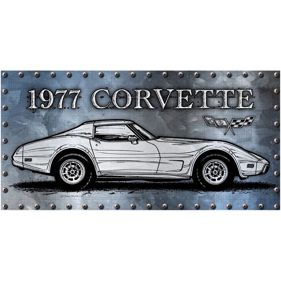 1977 Corvette Coupe Canvas Poster Print 10x20 Classic C3 350 - Etsy
