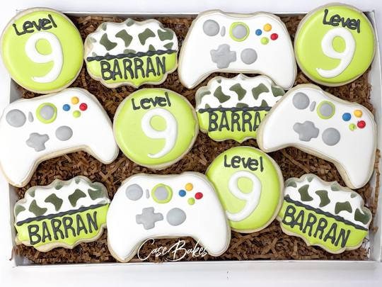 Gamer Themed Birthday Sugar Cookies 1 Dozen | Etsy