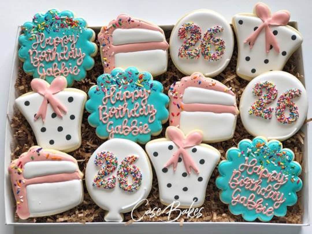 Happy Birthday Sprinkle Sugar Cookies - 1 Dozen - Etsy