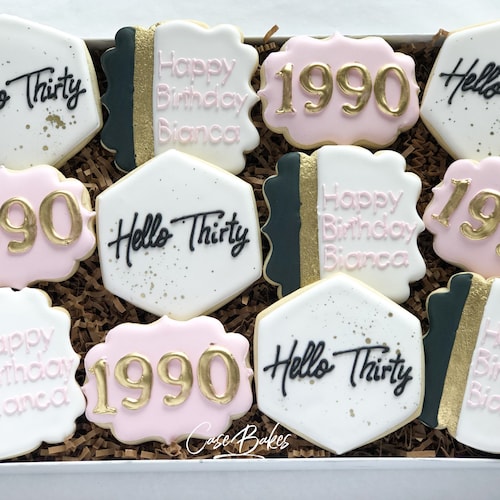 30th Birthday Cookies Assorted 1 Dozen - Etsy