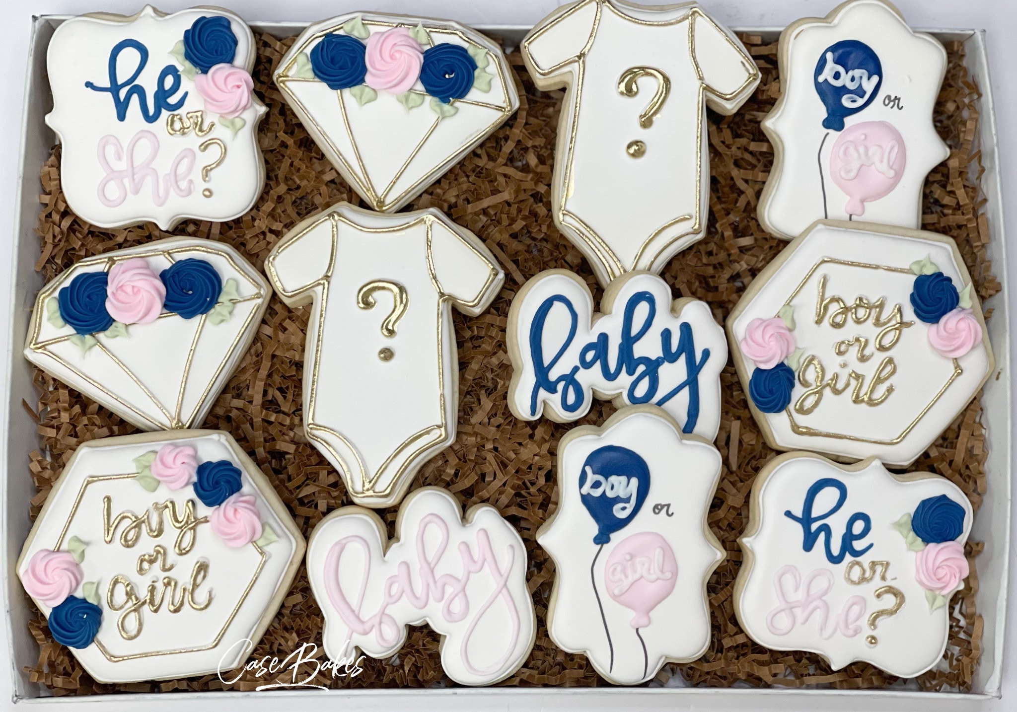 He or She Gender Reveal Baby Shower Sugar Cookies - 1 Dozen - Etsy